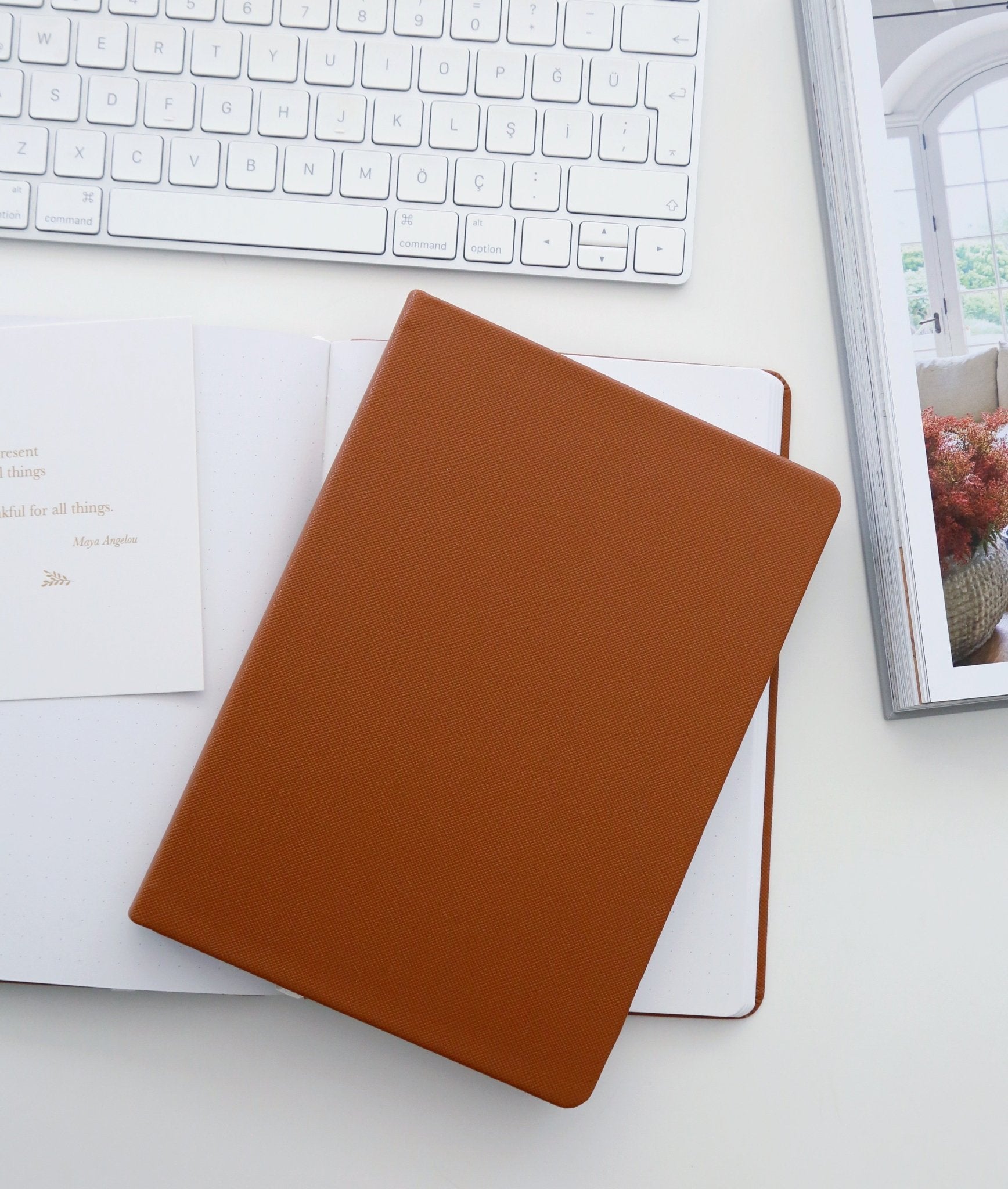 Vegan Leather Notebook, Mocha